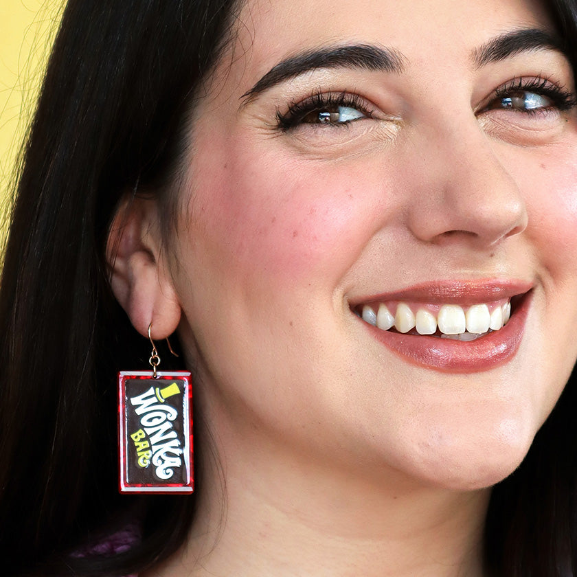 Original Wonka Bar Drop Earrings - Erstwilder x Willy Wonka & The Choc ...