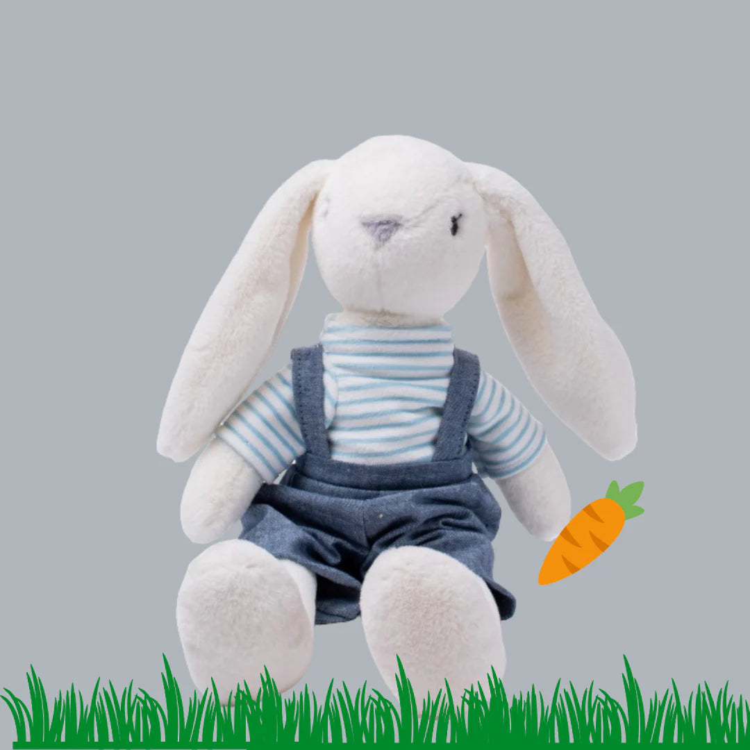 Archie The Rabbit with Overalls Petite Vous Plush – By a Farmer's Daughter