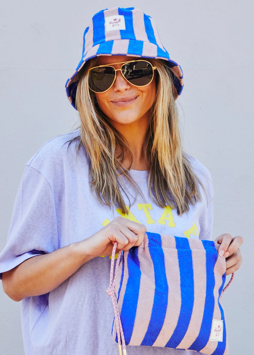 Royal/Musk Towelling Bucket Hat - Hammill & Co – By a Farmer's Daughter